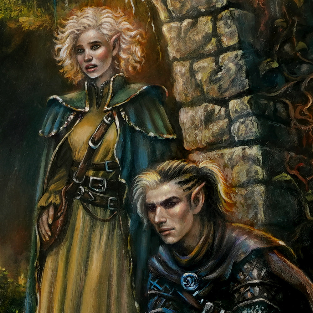 Hero's Fate Original Fantasy Art Elven Oil Painting – Inlumined Arts LLC
