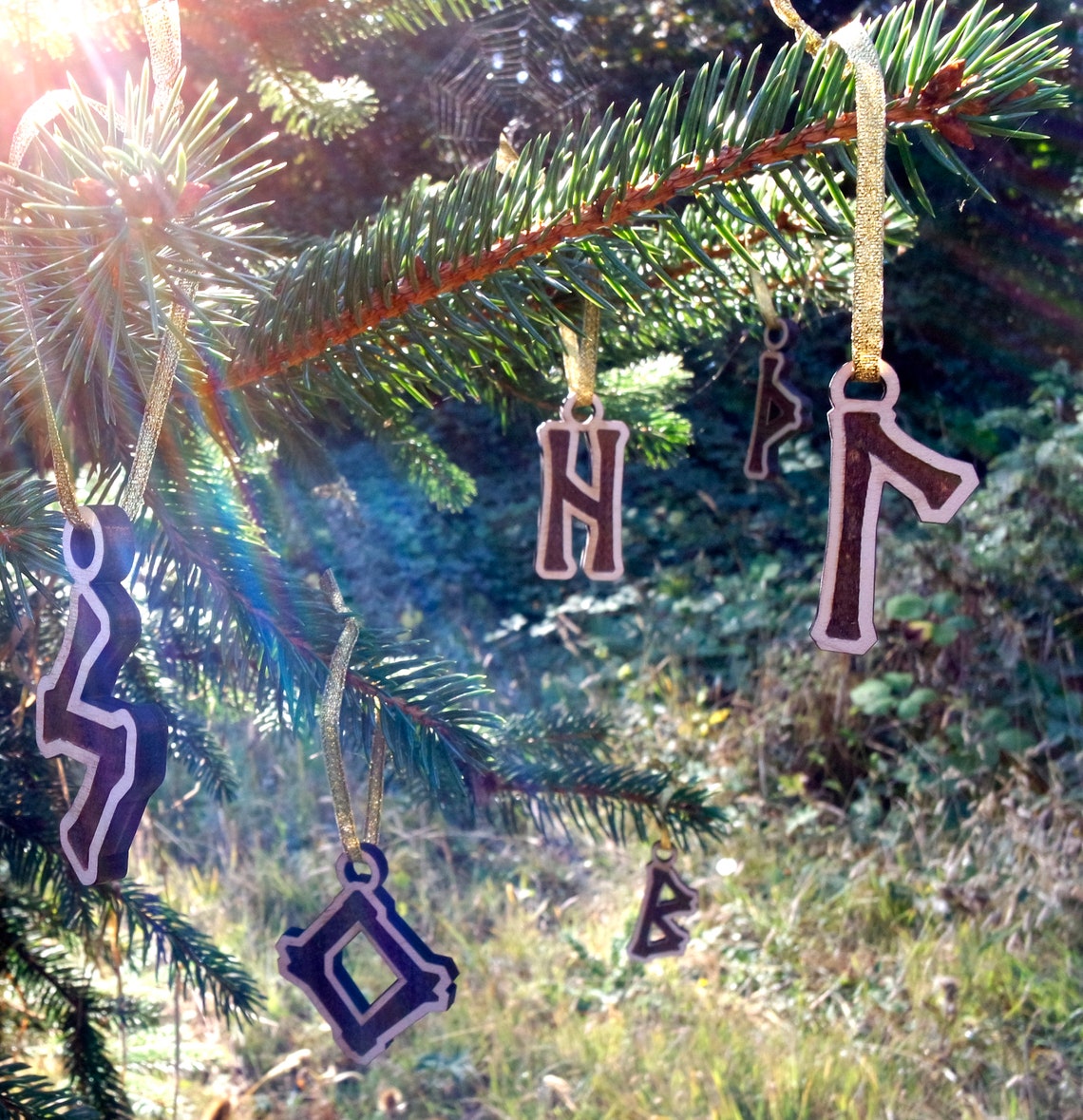 Viking norse pagan Wooden futhark rune ornaments – Inlumined Arts LLC